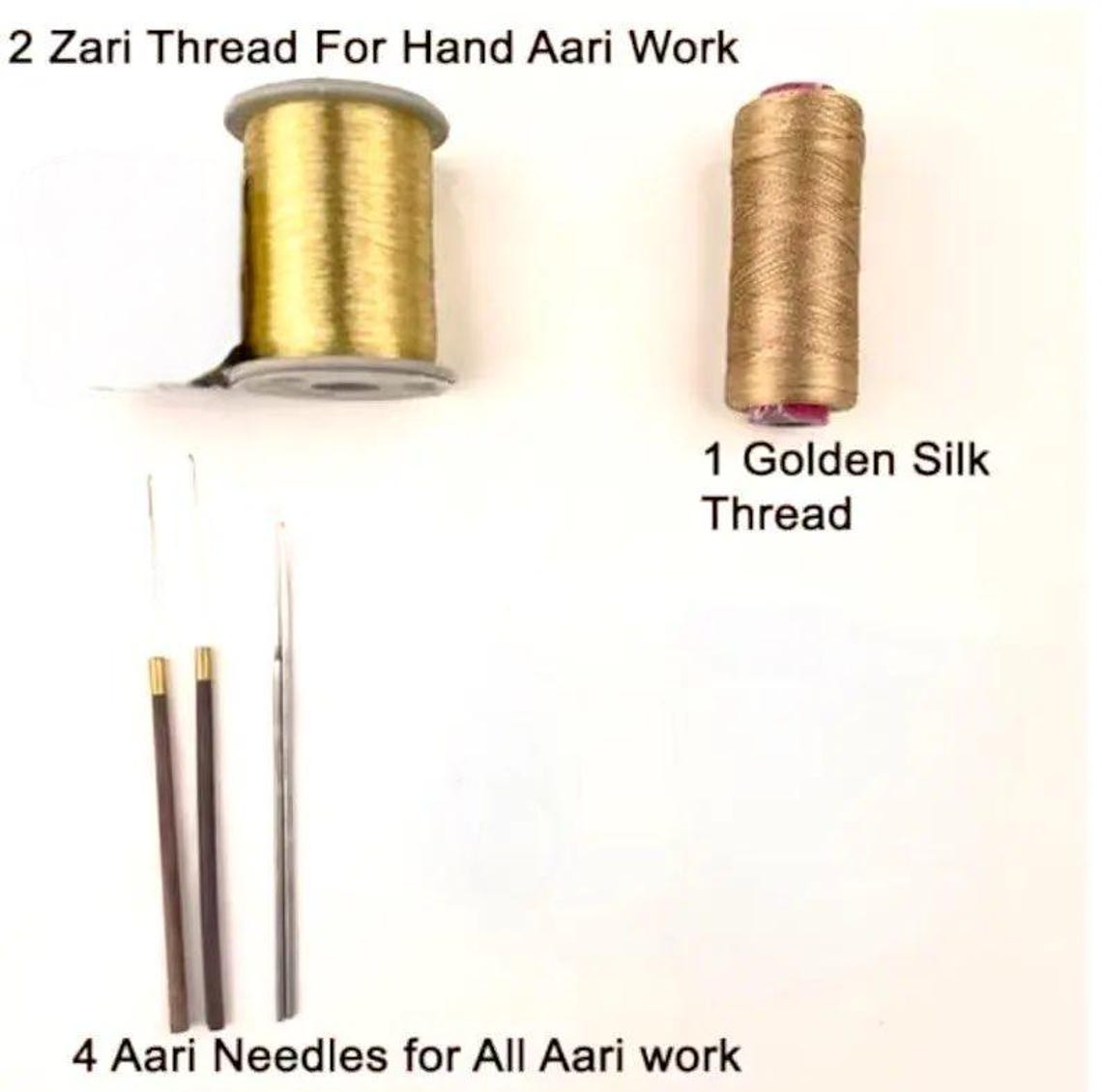 Aari Work Beginner Kit: Gold Frame, Beads, Needles & More - Etsy