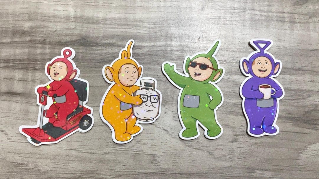 Teletubbies Sticker Set: Holographic Star, Water Resistant - Etsy