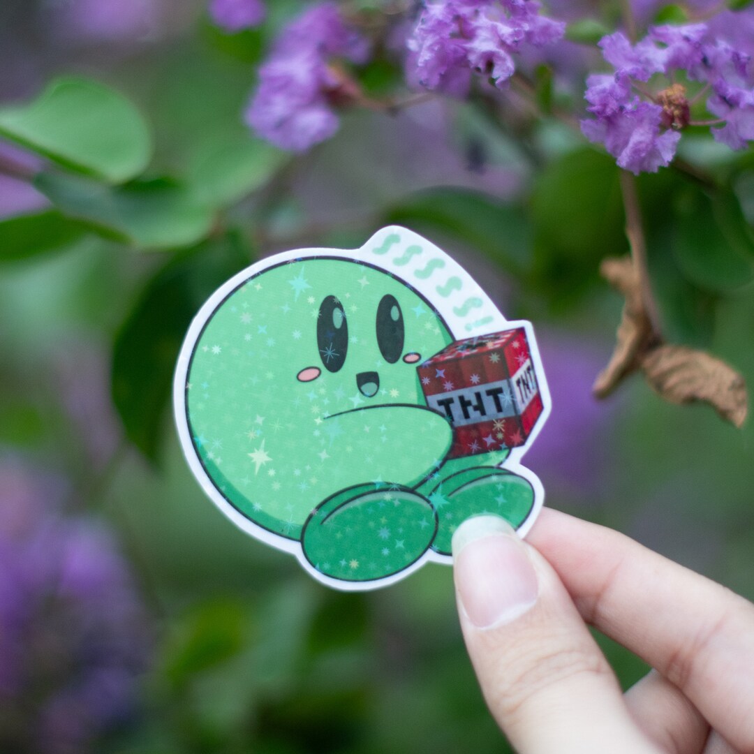 Minecraft Tnt Kirby Cute Sticker Water Resistant, Star Holographic ...