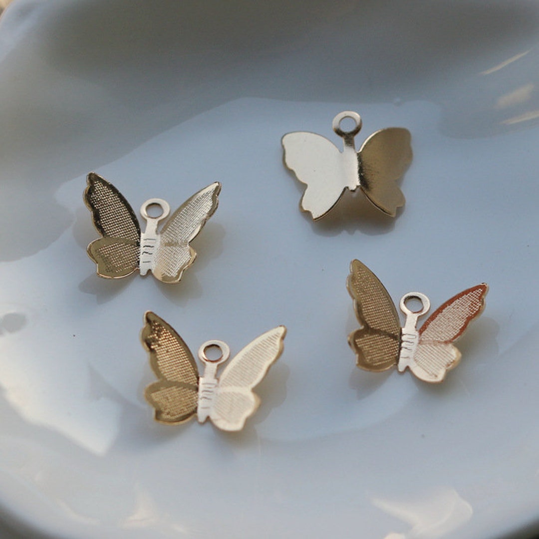50 pendentifs papillon en laiton plaqué or 14 carats (12 x 10 mm) - Etsy France