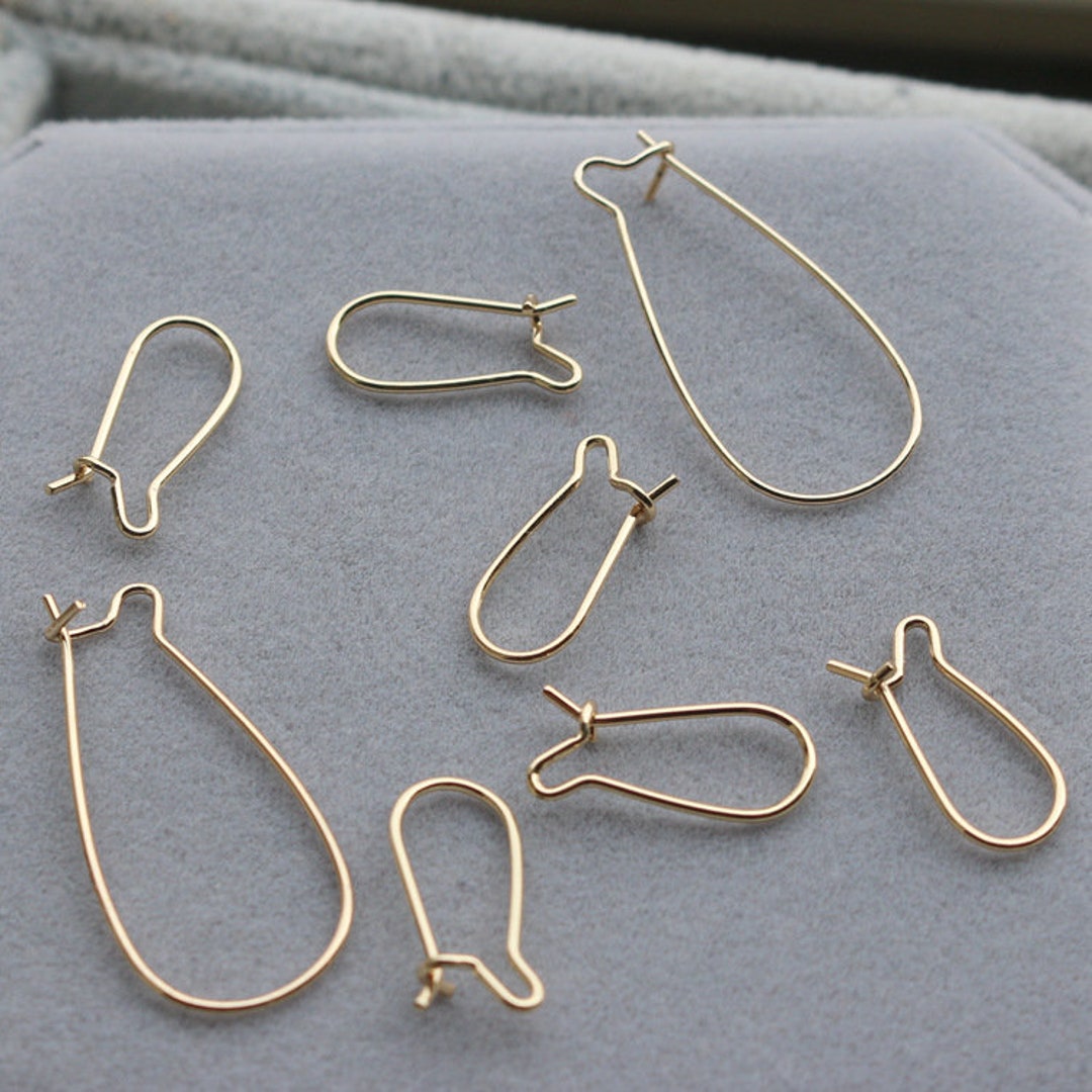 10 Pairs 14k Gold Plated Kidney Ear Wires, Hoop Ear, Earring Hook, Fish ...