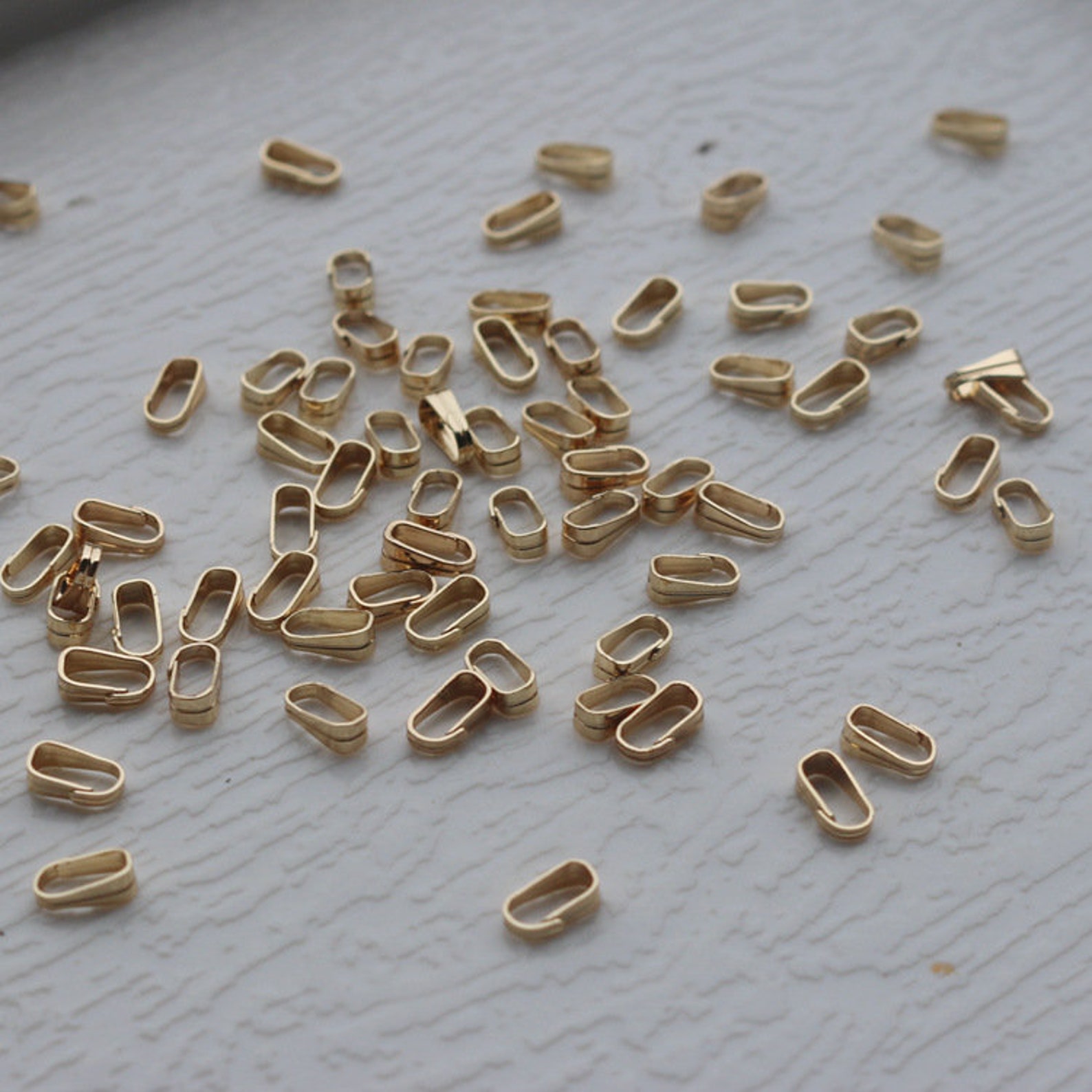 50 Pcs 14K Gold Plated Brass Pinch Bails Pendant Bails Charm - Etsy