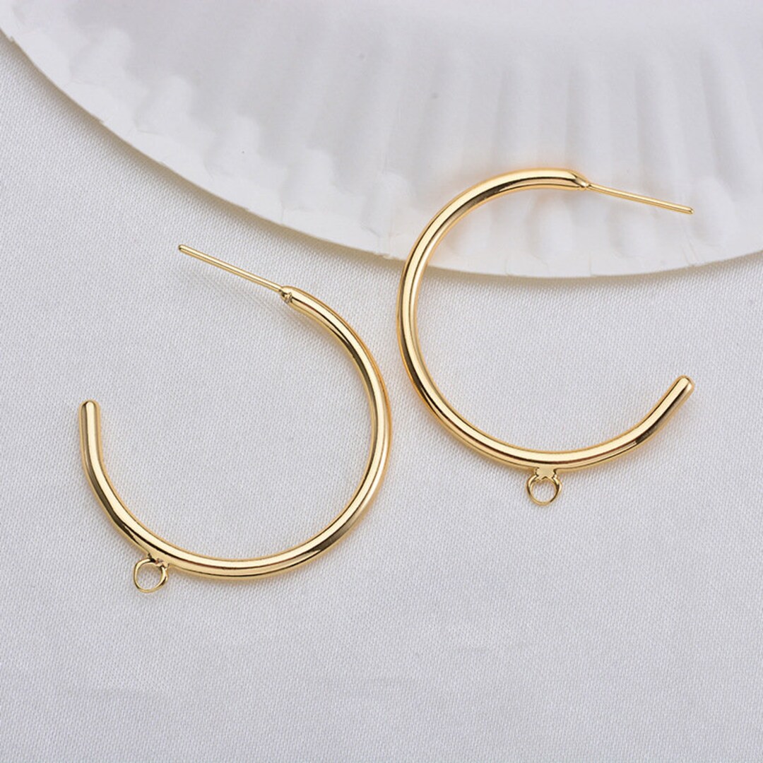 10 Pcs Gold C Shape Earring, Half Round Earring Wires, Fish Hook ...