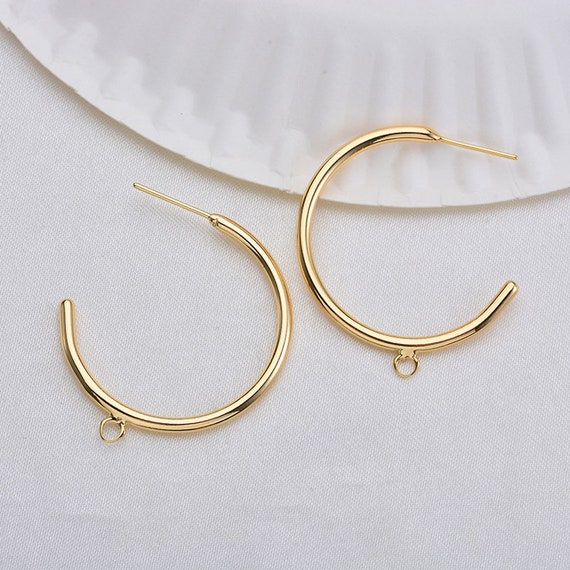10 Pcs Gold C Shape Earring Half Round Earring Wires Fish | Etsy