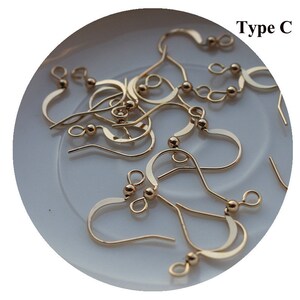 Bulk 50pcs 14k Gold Plated Ball Ear Wires, Gold Plated Brass Earring ...