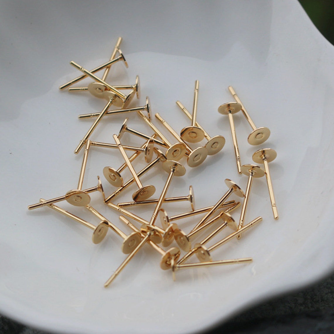20pcs 14k Gold Plated Ear Stud Posts With Cup Peg Stud - Etsy