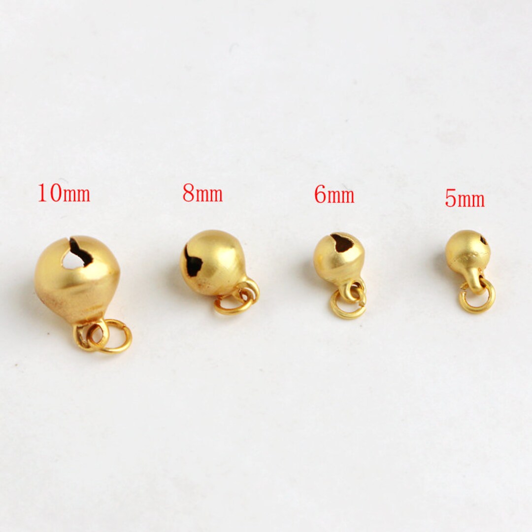 20 Pcs 18K Matte Gold Plated Bell Pendant, Gold Tinkle Bell Charm, Gold ...