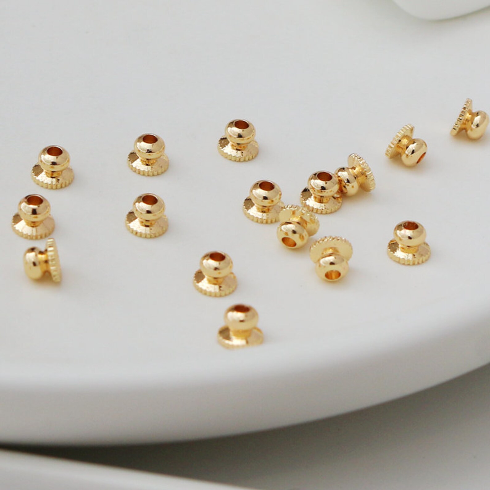 50 Pcs 4mm 14K Gold Plated Bead Caps Gold Bead Cap Gold End - Etsy