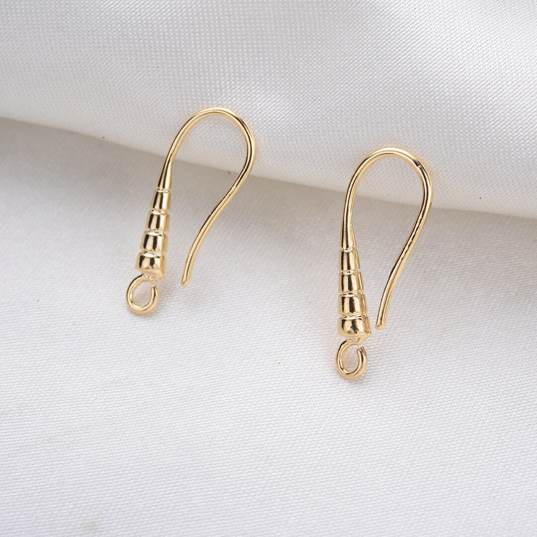 18K Gold Plated Earring Hooks With Loop - 20 Pcs - Etsy