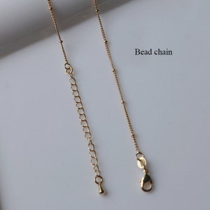 14K Gold Plated Beads Cable Chain, 46 Cm Long Necklace Chain, Sweater ...