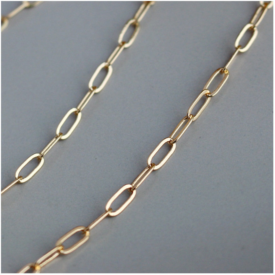 14K Gold Plated Oval Circle Design Cable Chain, Necklace Chain - Etsy