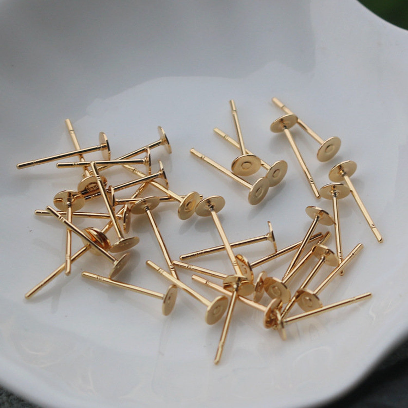 20pcs 14k Gold Plated Ear Stud Posts With Cup Peg Stud - Etsy