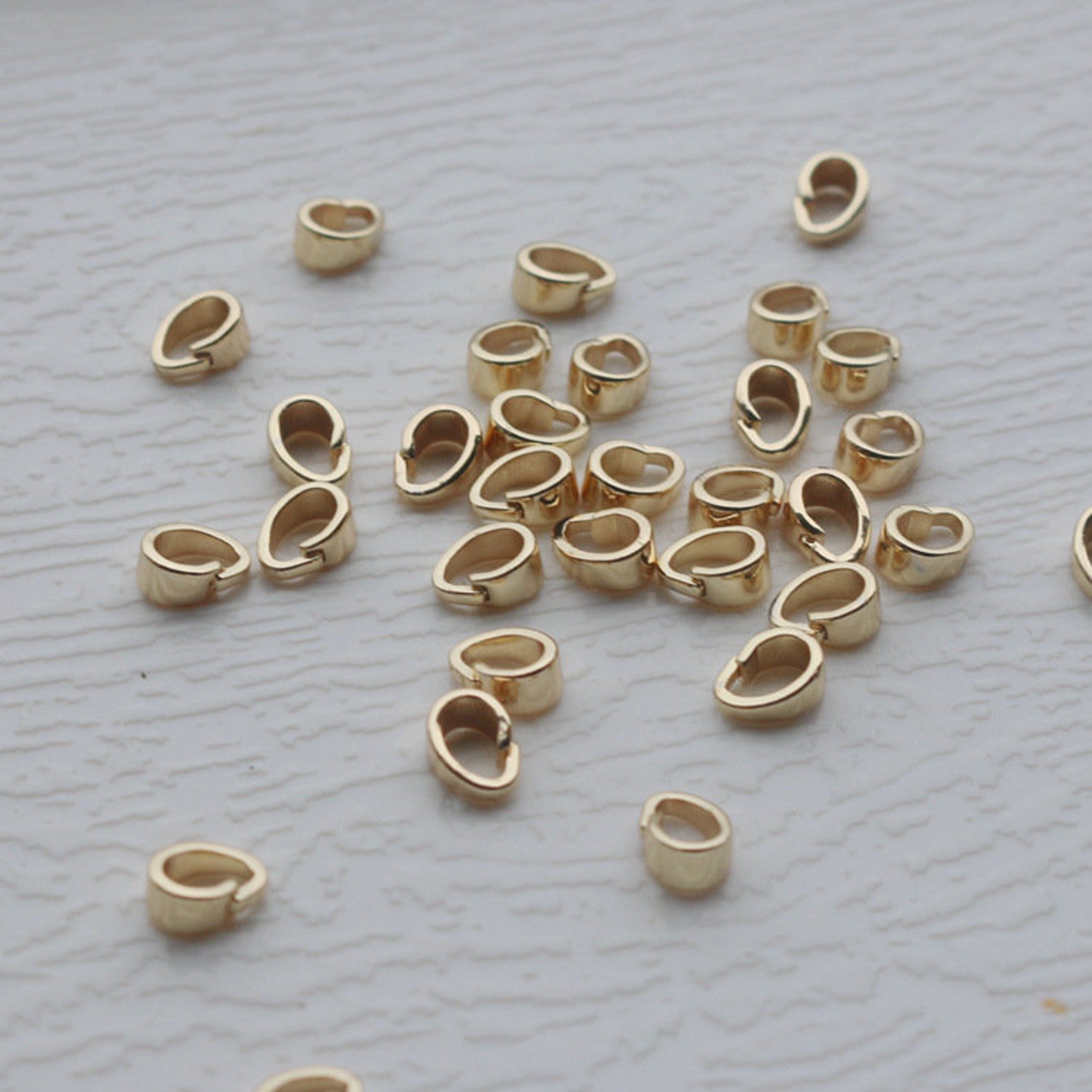 10 Pcs 14K Gold Plated Brass Pinch Bails Pendant Bails Charm - Etsy