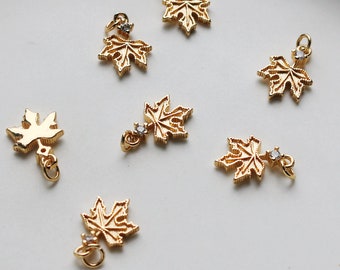 Shiny Gold Plated Maple Leaf Charm Maple Leaf Necklace - Etsy