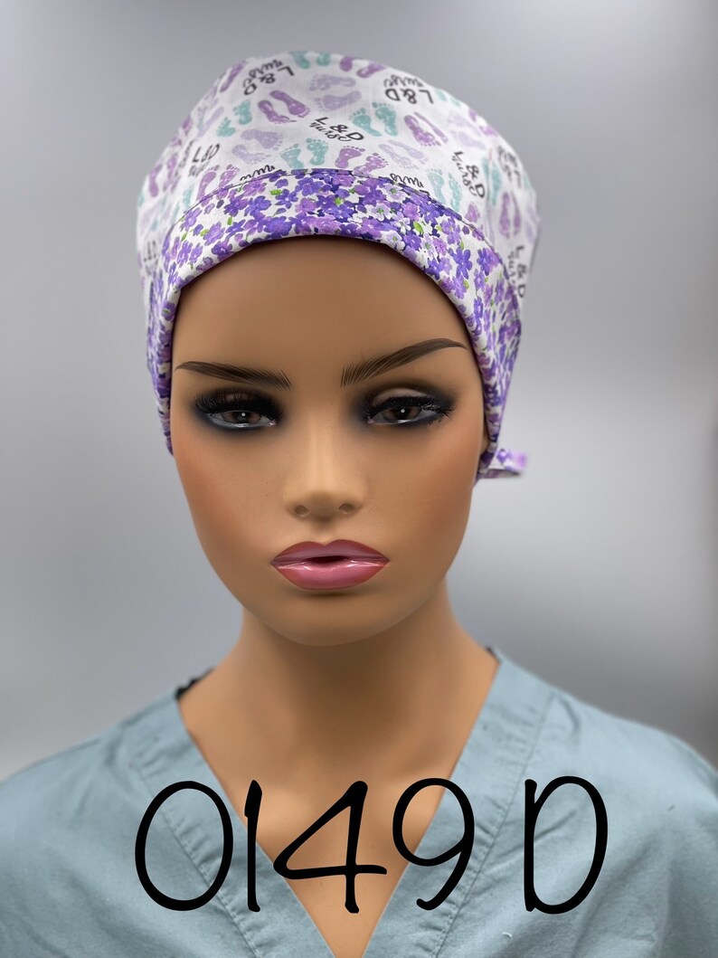 Obgyn/l&d Nurse Scrub Caps. Different Fabrics Snazzy Scrub Cap. Size ...