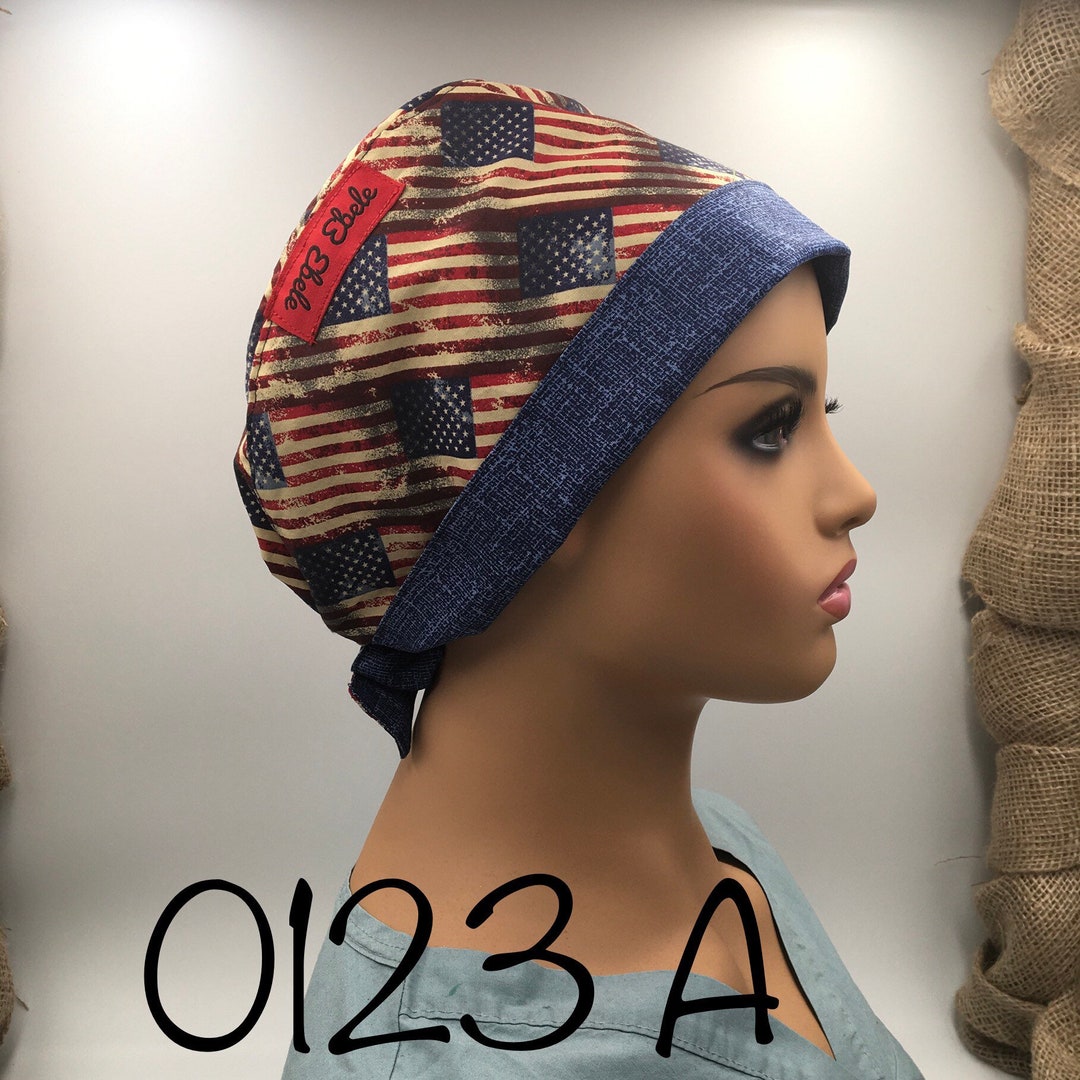 Patriotic and Snazzy Scrub Caps in Red,blue and White. Regular Size. - Etsy