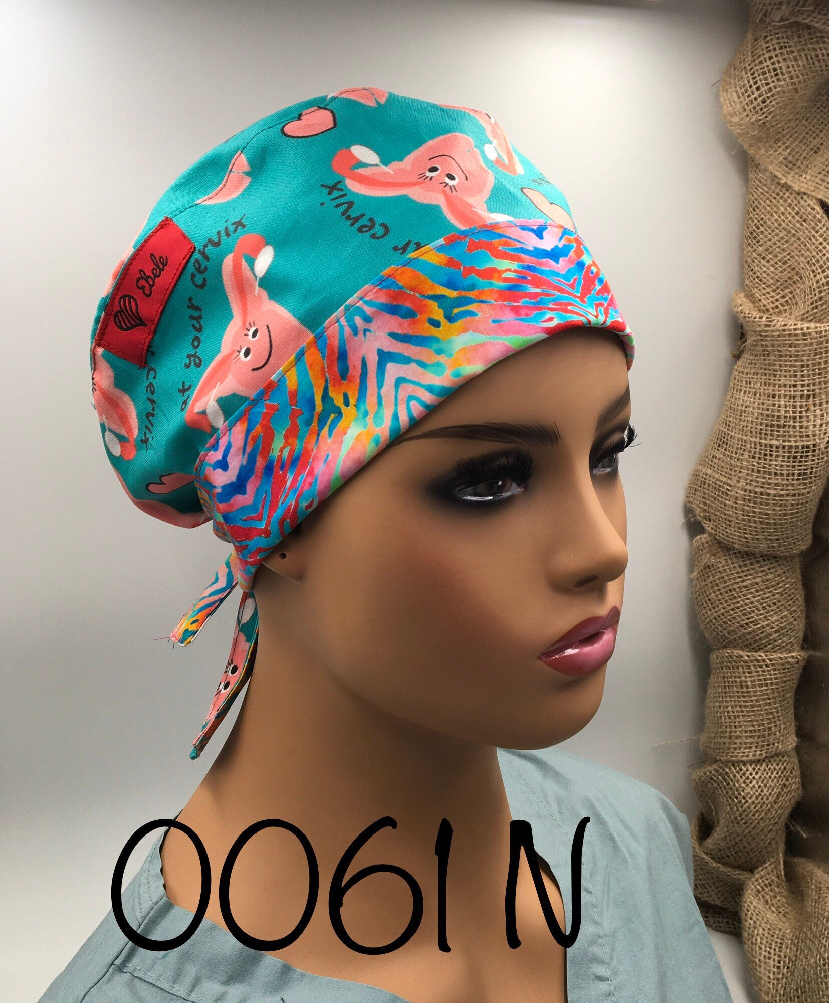 At Your Cervix! in Your Uterus. Cheeky Tie Back Scrub Cap, Regular Size ...