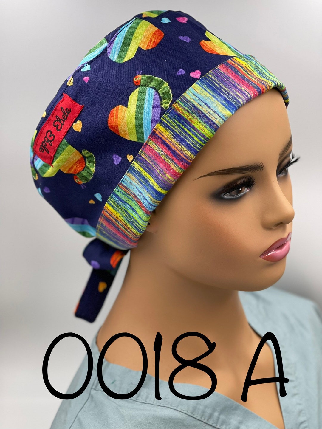 Snazzy Vibrant Rainbow Scrub Caps. Valentines Scrub Cap.very Hungry ...