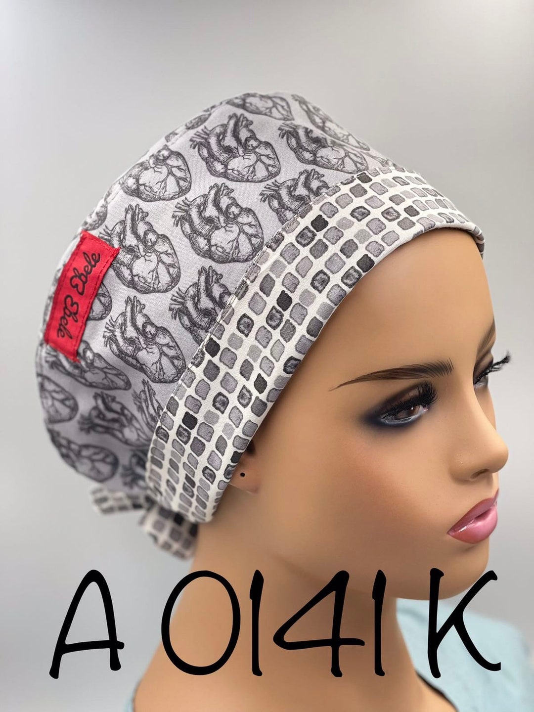 Anatomic Body Parts Scrub Caps. Hearts,lungs and Brains Caps. Hearts ...