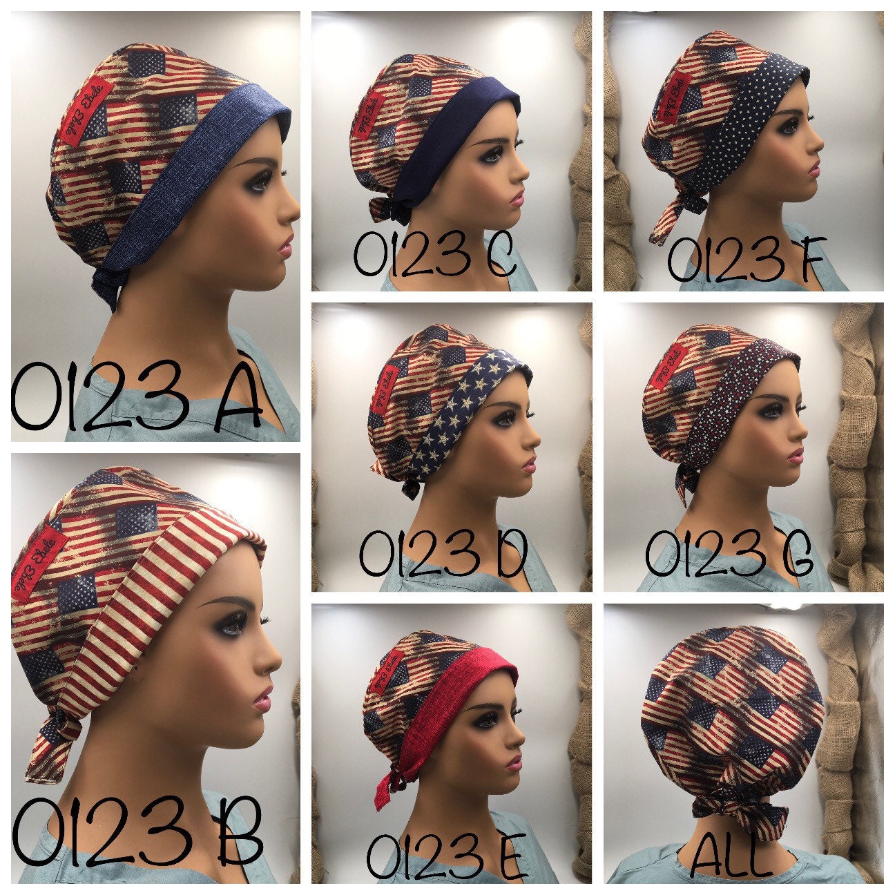 Patriotic and Snazzy Scrub Caps in Red,blue and White. Regular Size. - Etsy