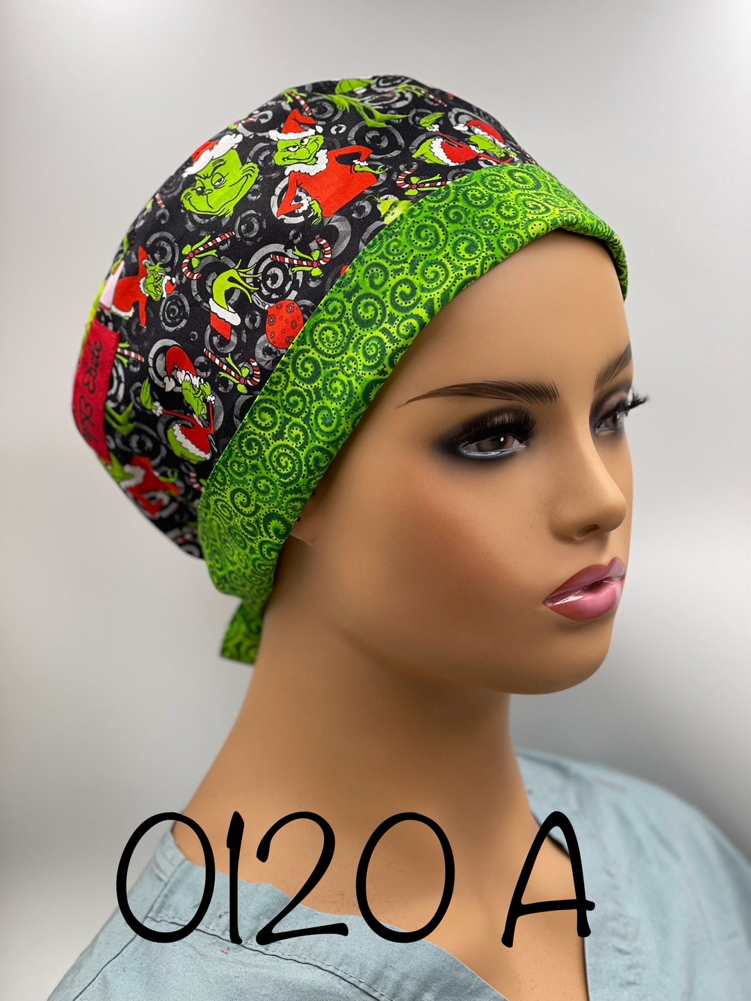 The Grinch Scrub Caps. the Grinch Grinching! Festive Snazzy Christmas ...