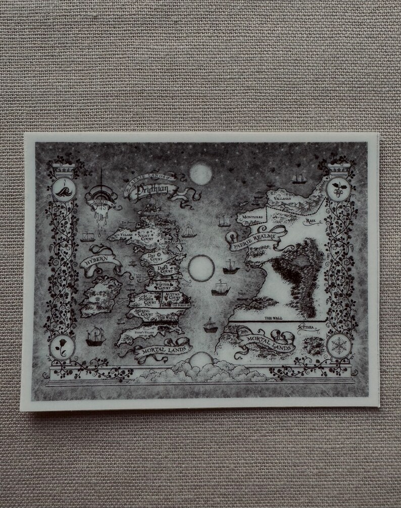 ACOTAR Map Sticker, Book, Reading, Stickers, A Court of Thorns and ...