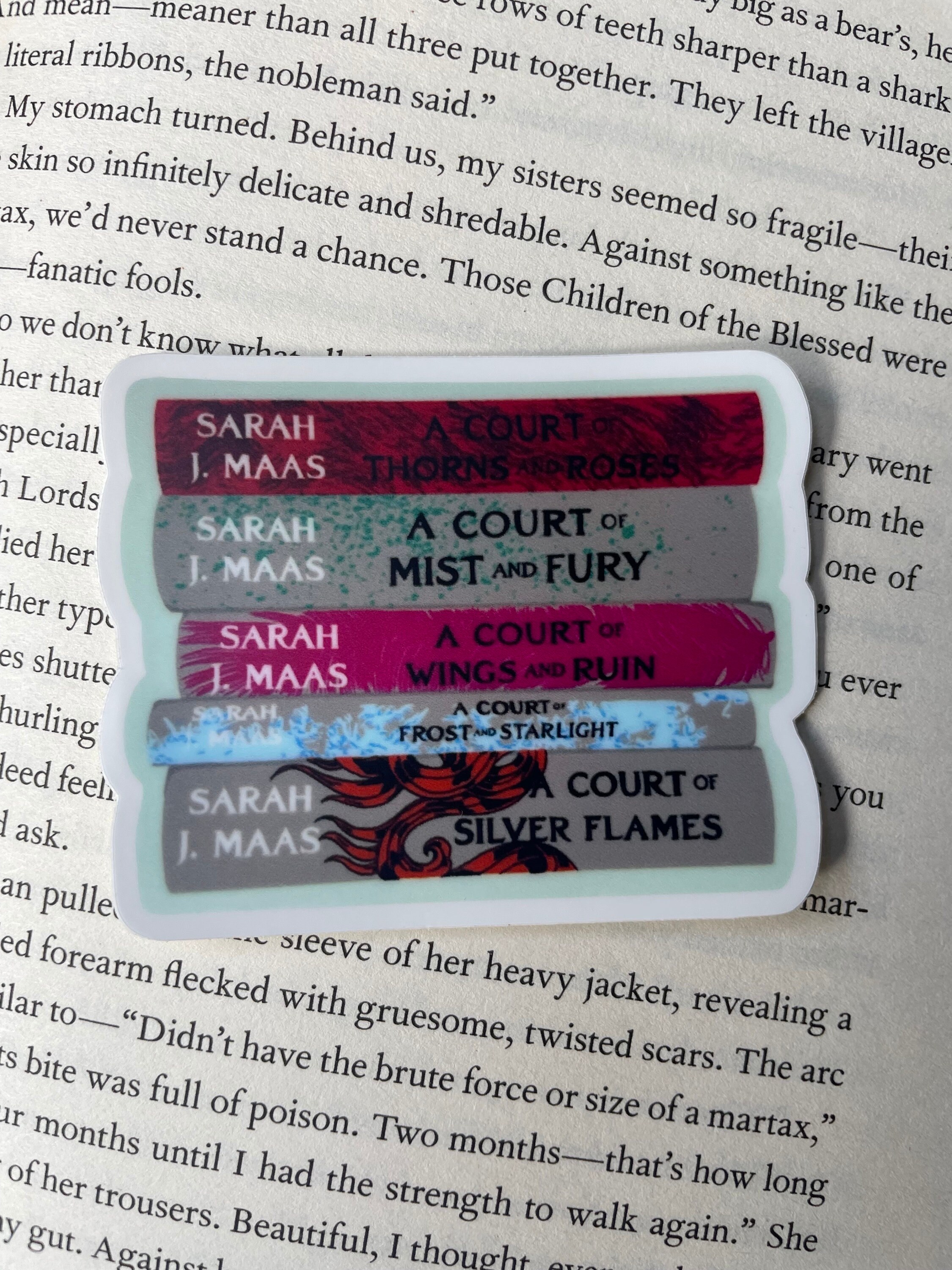ACOTAR Book Stack Sticker Waterproof, Dishwasher Safe A Court Of ...