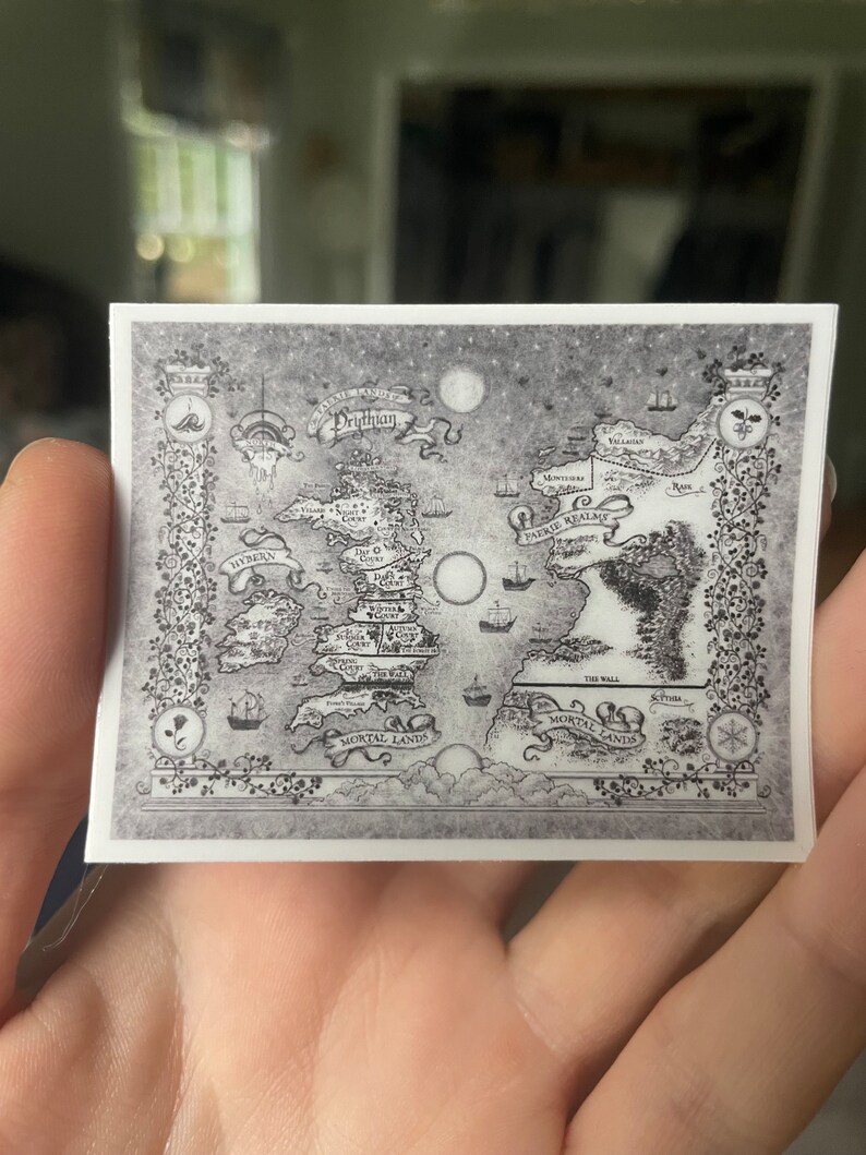 ACOTAR Map Sticker, Book, Reading, Stickers, A Court of Thorns and ...