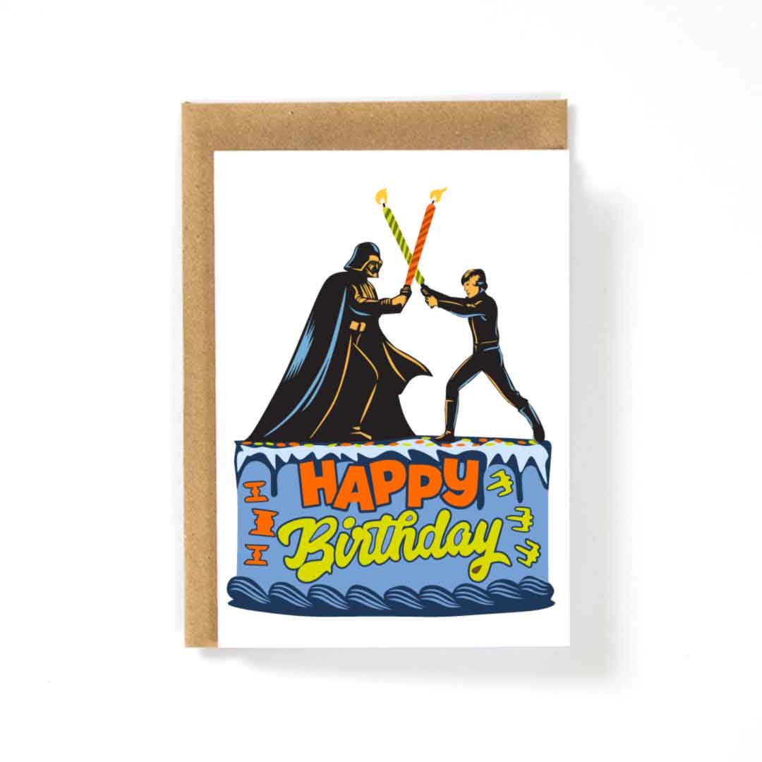 Force Happy Birthday Cake Card - Etsy
