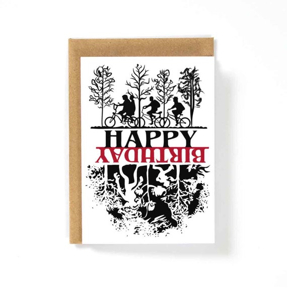 Stranger Things Happy Birthday Card - Etsy