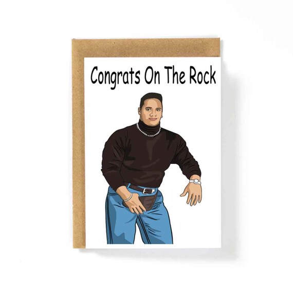 Congrats on the Rock Engagement Card Card - Etsy
