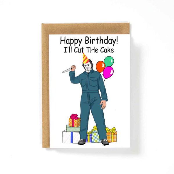 Michael Myers Happy Birthday Card - Etsy