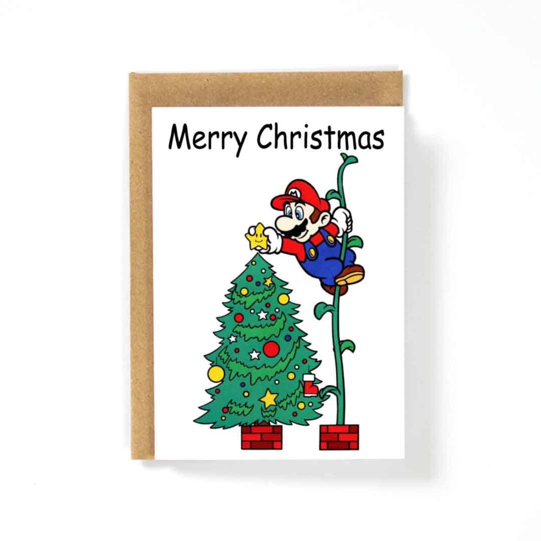 Merry Christmas Mario Card - Etsy