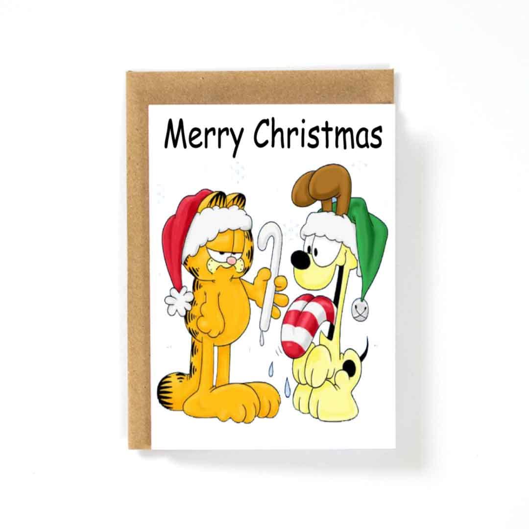 Garfield Christmas Card - Etsy