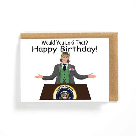 Loki Happy Birthday Card - Etsy