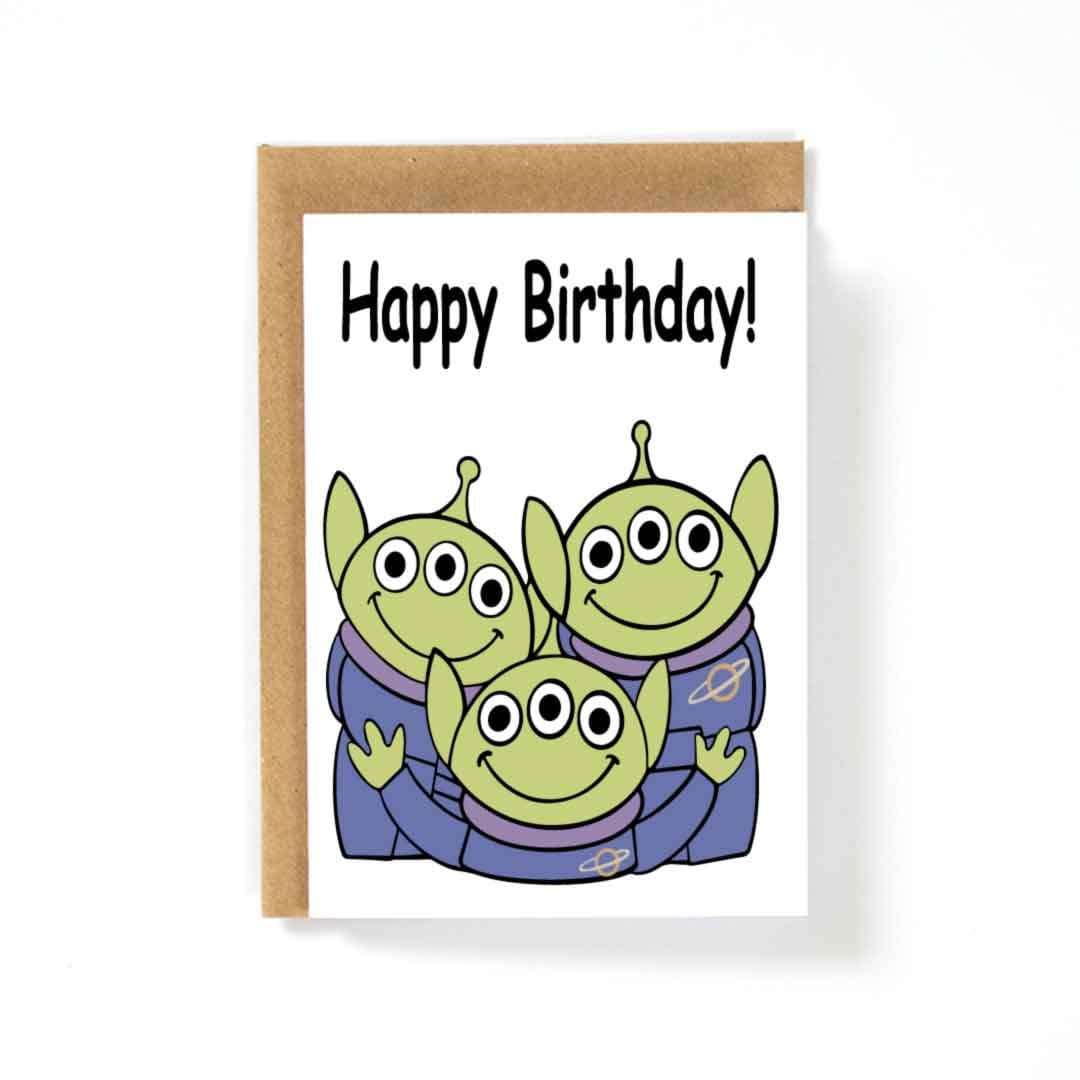 Green Aliens Happy Birthday Card - Etsy