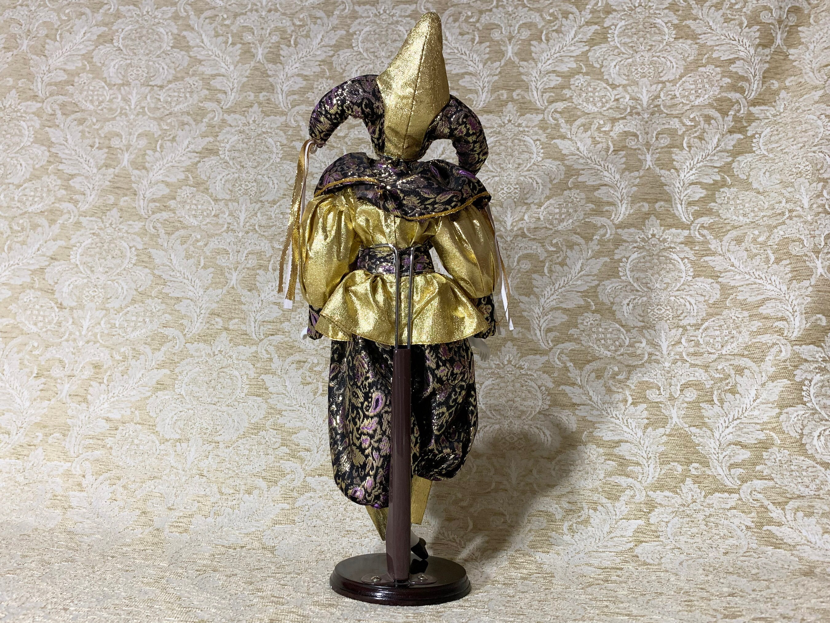 Rare Vintage Geppeddo Harlequin Jester Clown in Black and Gold - Etsy