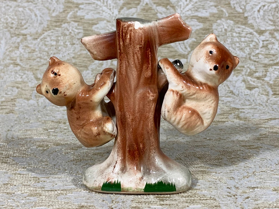 Bears in Tree Salt and Pepper Shaker Set, Vintage 1950s. - Etsy