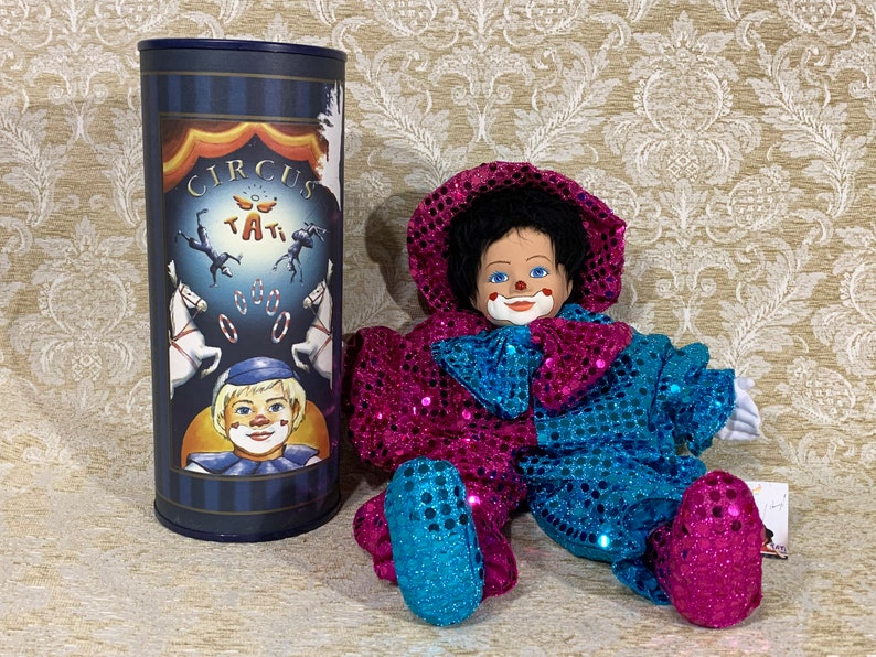 Circus Tati Clown Doll With Original Canister Handmade by Gerhard ...