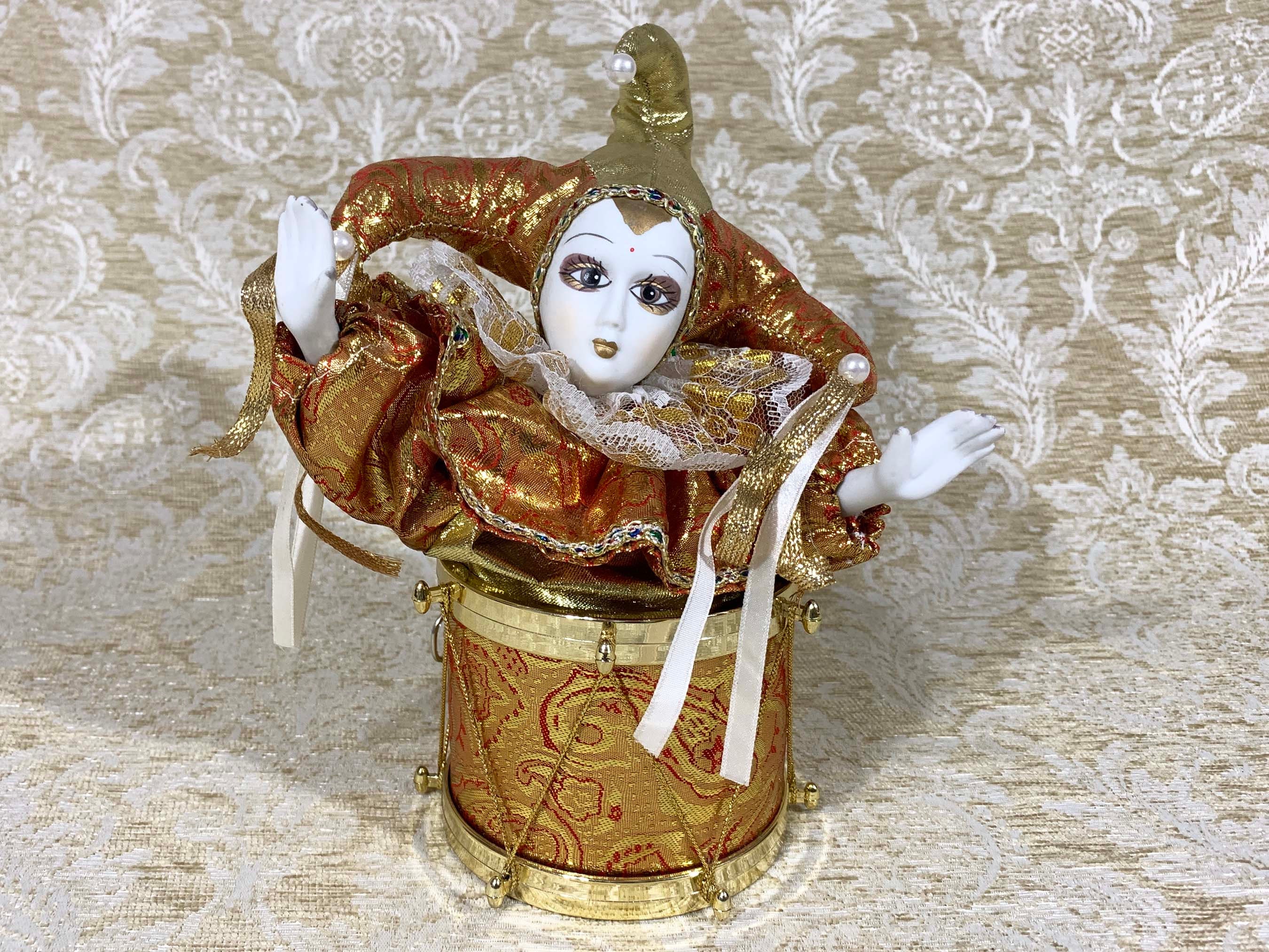 1980s Musical and Animated Jester Music Box in Gold and White - Etsy