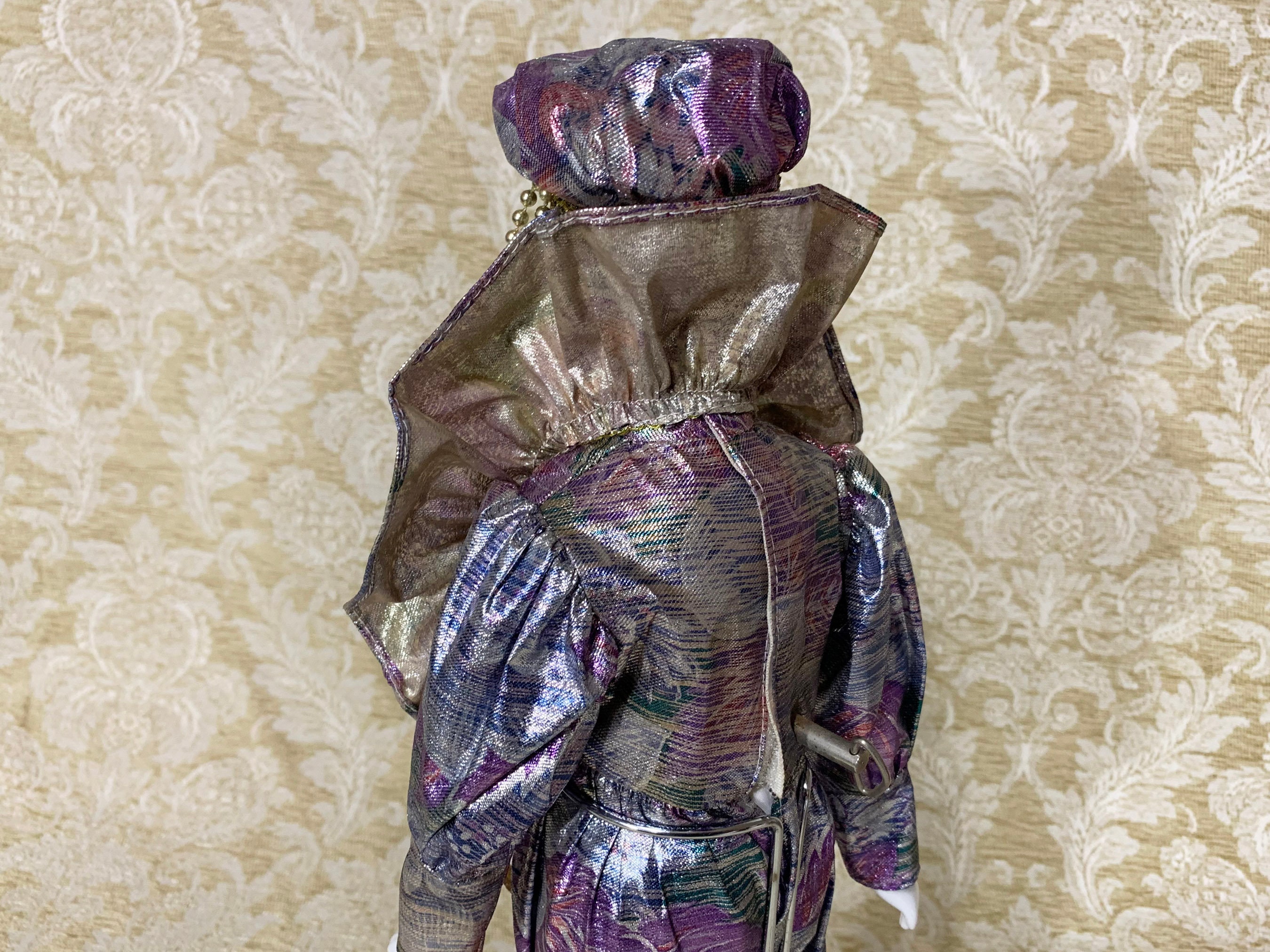 Musical Harlequin Pierrot Clown in Silver Gold Pink and - Etsy