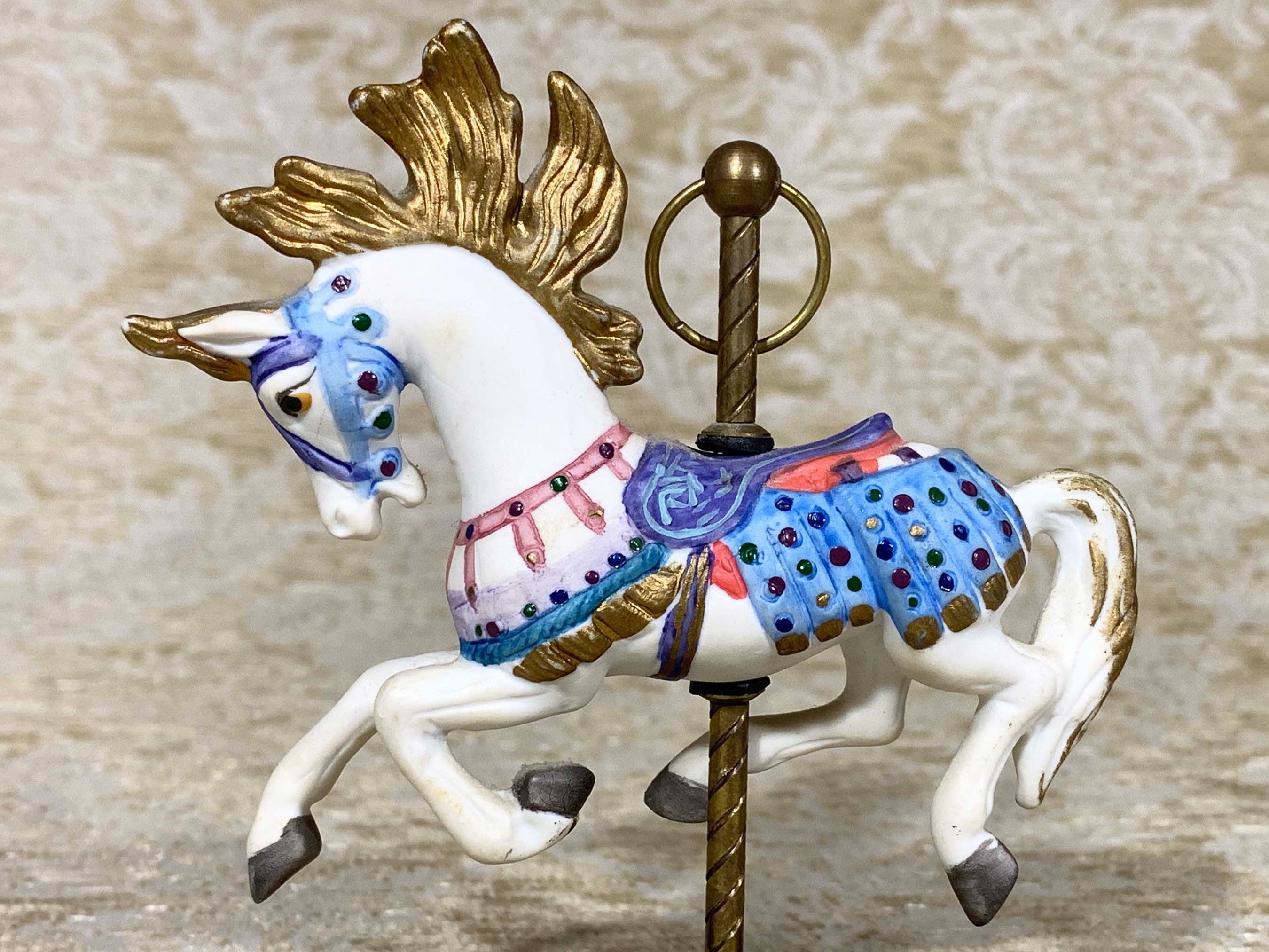 Set of Two Carousel Horse Figurines, Item 3 - Etsy