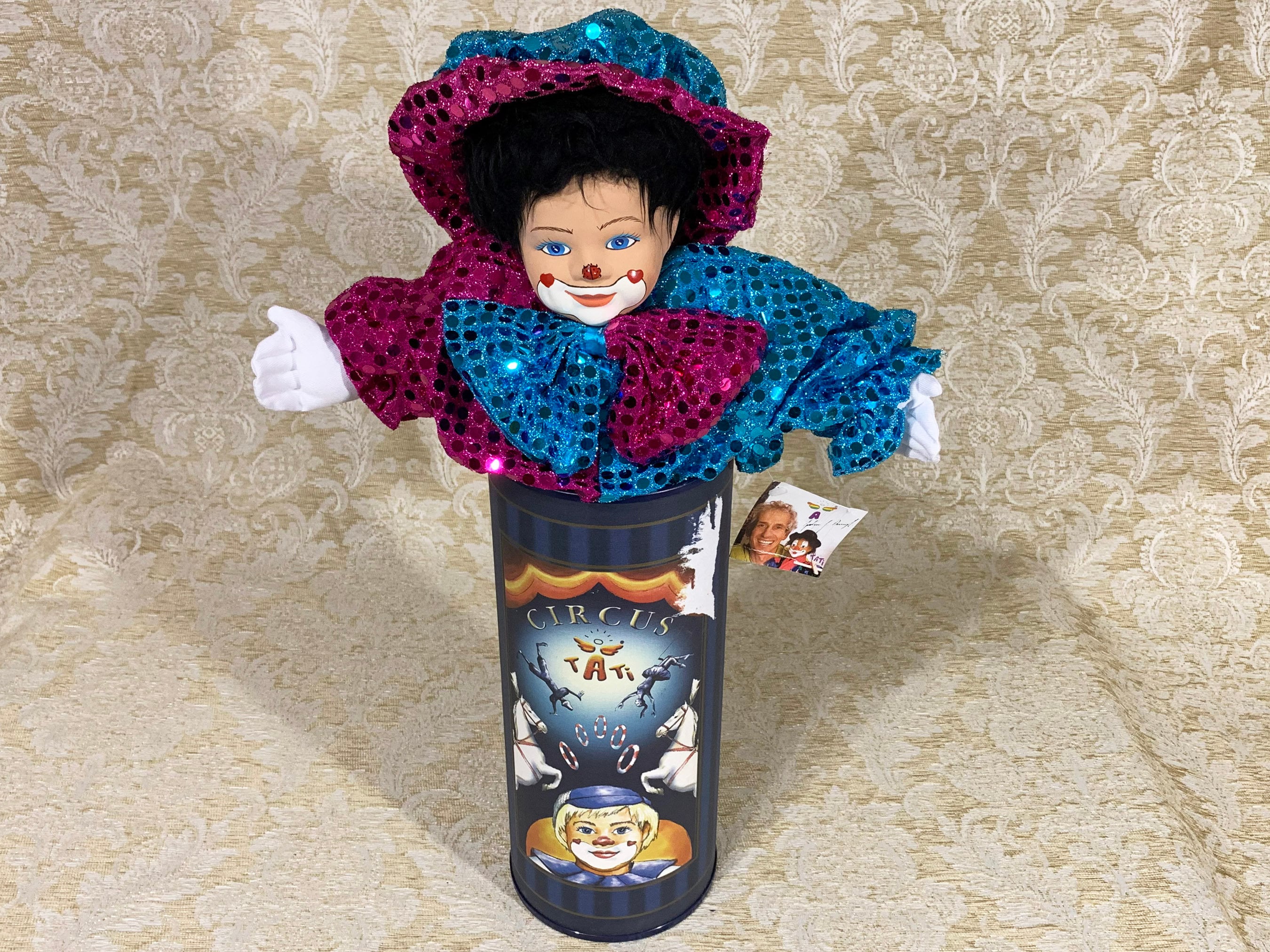 Circus Tati Clown Doll With Original Canister Handmade by Gerhard ...