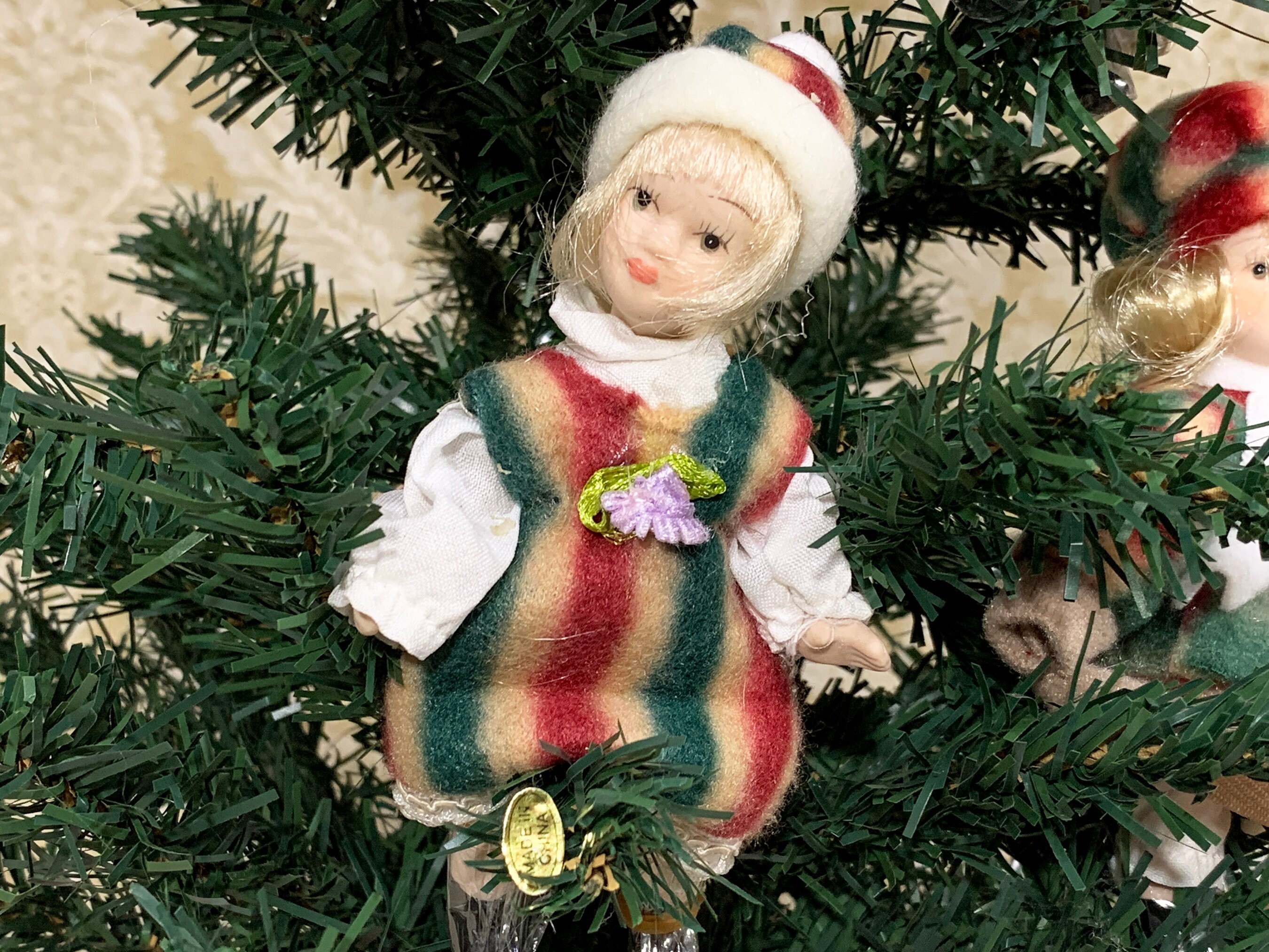 Set of 5 Miniature Porcelain Dolls Christmas Tree Ornaments Item 5 - Etsy