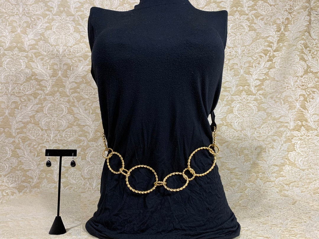 Vintage Ladies Chain Belt by Chico, and Earrings by Liz Claiborne. - Etsy