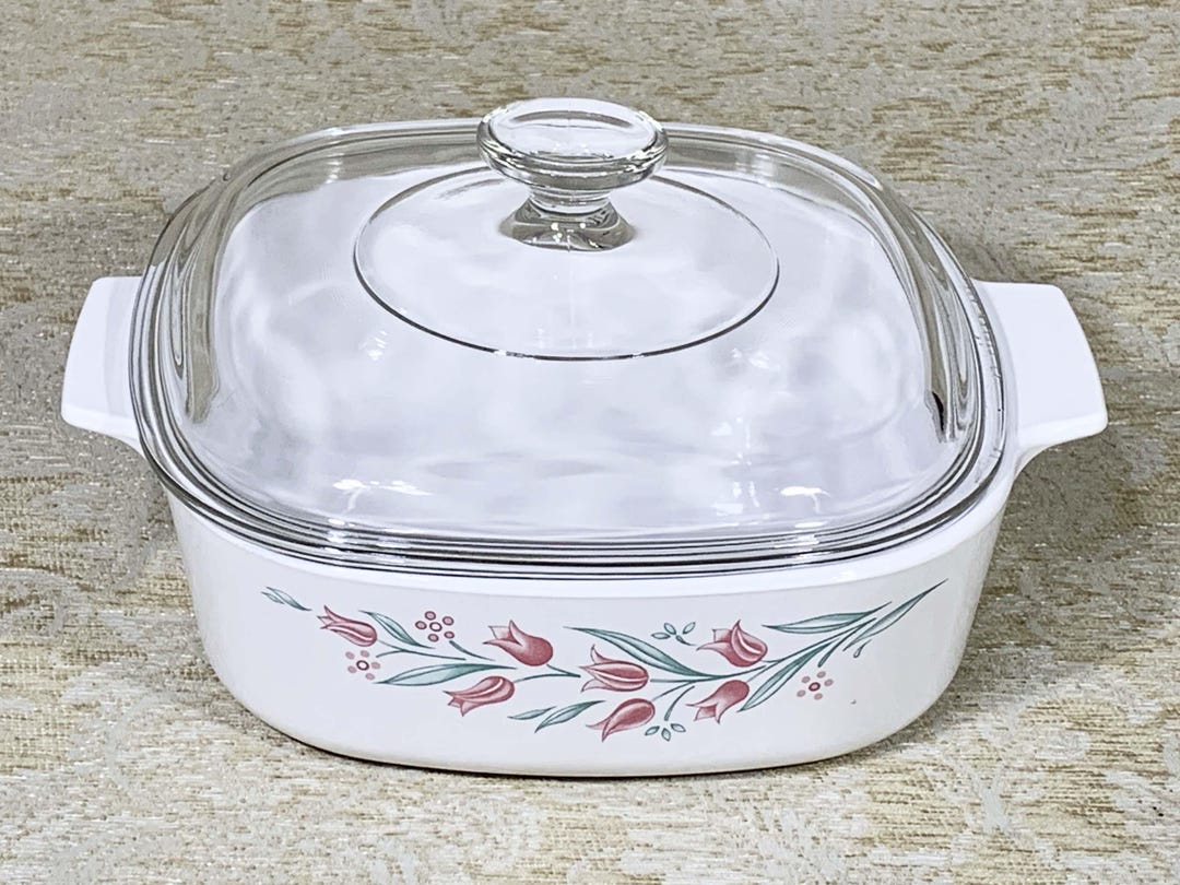 1990s Rosemarie Pink Tulip Pattern Corning Ware Casserole Dish With Lid - Etsy