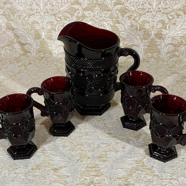 Ruby Red Pitcher - Etsy