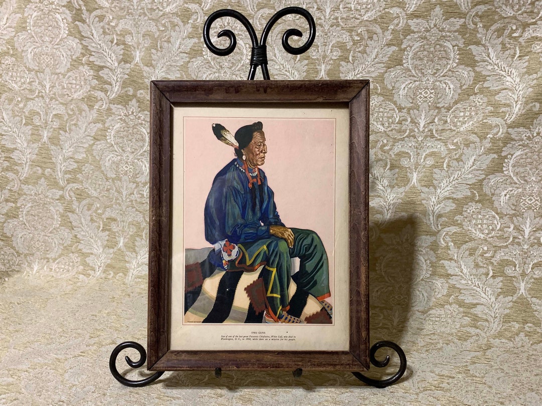 Vintage “two Guns” 1940s Original Framed Lithograph by Winhold Reiss - Etsy