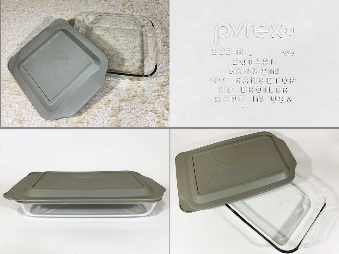 Set of 2 and 3 Quart Pyrex Glass Casserole Dishes With Original ...
