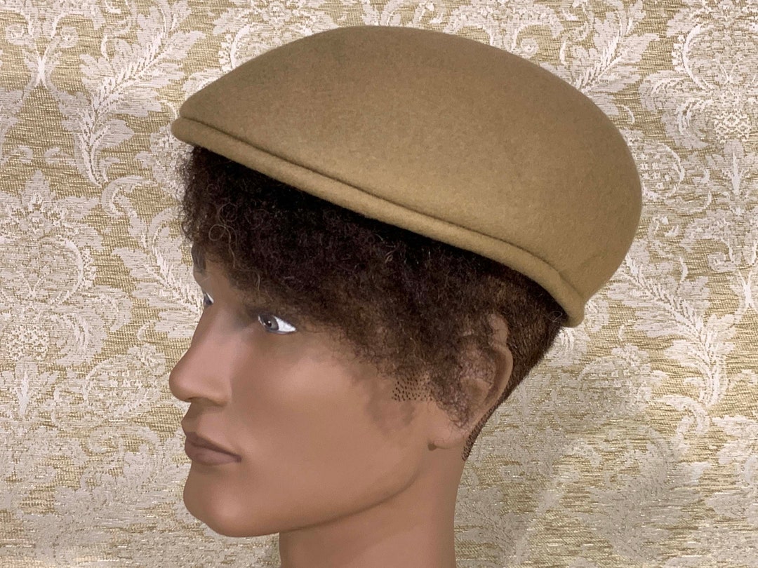 Vintage 1990s Tan Wool Felt Ascot Cap - Etsy